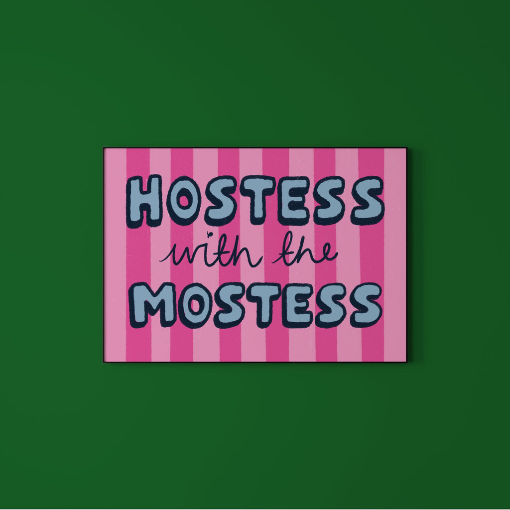 Hostess with the Mostess (pink and blue) print – The Little Jones